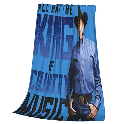 80"x60" Durable George or Strait Warm Flannel Blanket Soft Fleece Blanket Fleece Throw Quilt Summer Quilt