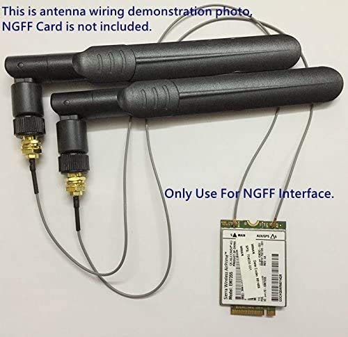 CHAOHANG: New 2 x 6dBi RP-SMA Dual Band 2.4GHz 5GHz + 2 x 35cm M.2(NGFF)Cable Antenna Mod Kit No Soldering use for NGFF Wireless Cards & M.2(NGFF) 3G/4G Cards