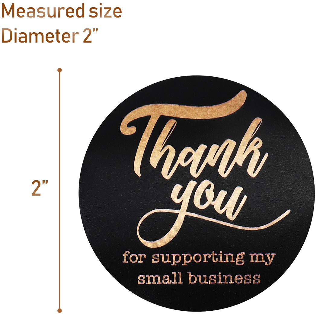 2'' Thank You for Supporting My Small Business Sticker, 4 Designs / 500 Labels Per Roll.