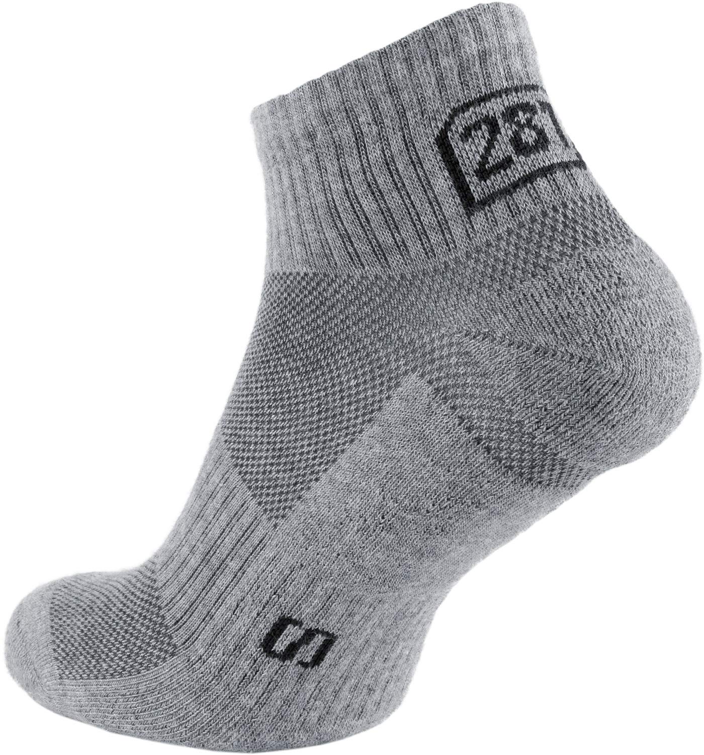 281Z Running Cushion Ankle Low Cut Socks - Athletic Hiking Sport Workout (Stone Grey)(Small 6 Pairs)