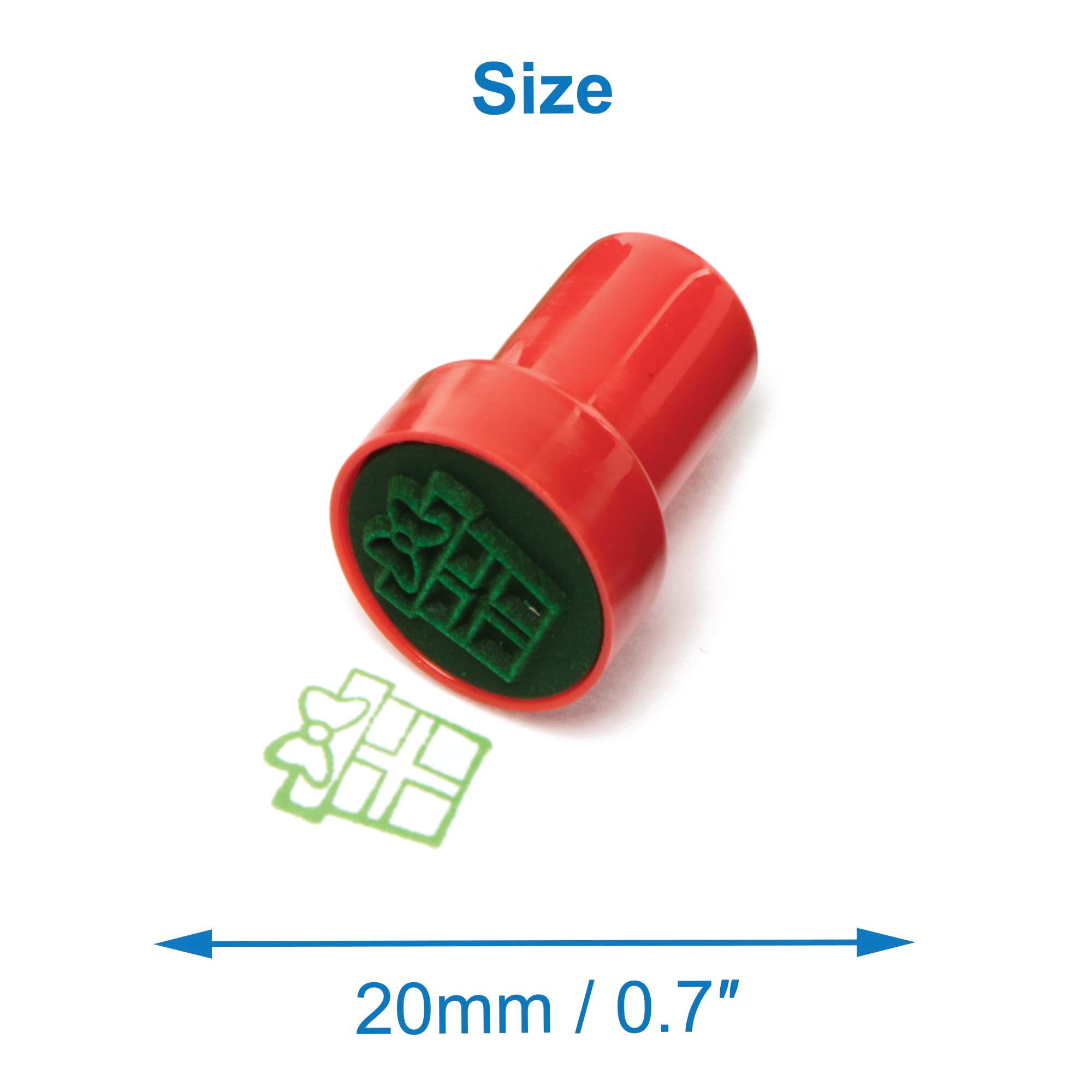 Baker Ross FC199 Christmas Self-Inking Stampers - Pack of 12, Ink Stamps, Stamp Set for Children, Ideal for Kids Arts and Crafts Projects