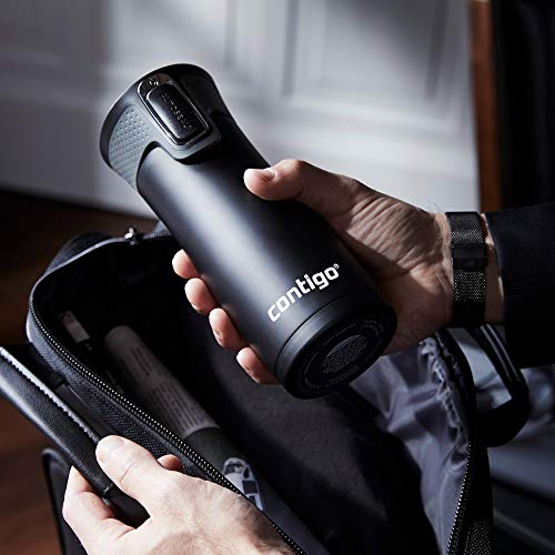Contigo West Loop Vacuum-Insulated Stainless Steel Thermal Travel Mug with AutoSeal Spill-Proof Lid, Reusable Coffee Cup or Water Bottle, Keeps Drinks Hot or Cold for Hours, 16oz Matte Monaco Blue
