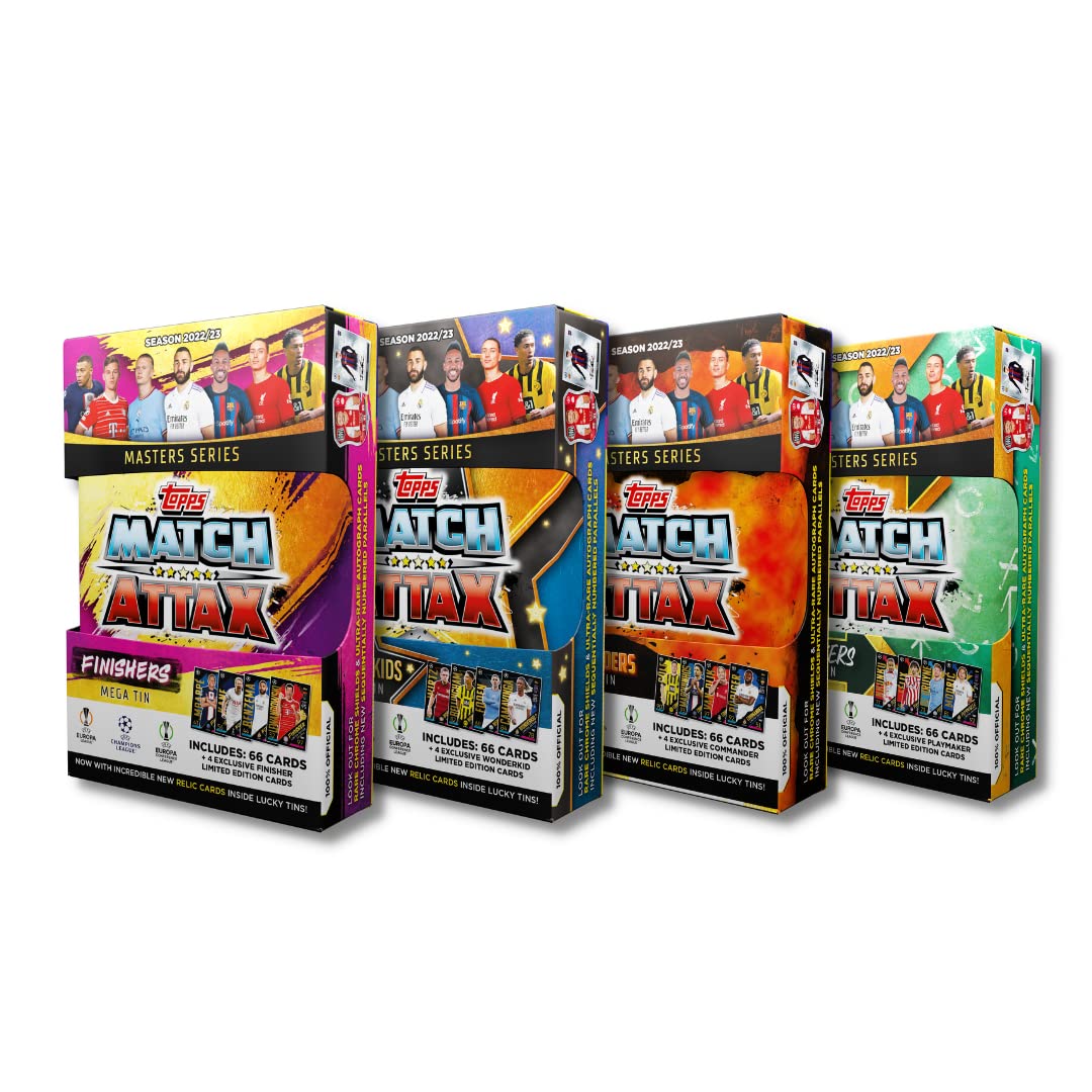 2022-23 Topps Match Attax Champions League Cards - Mega Tin 4-Pack Set (280 Cards)