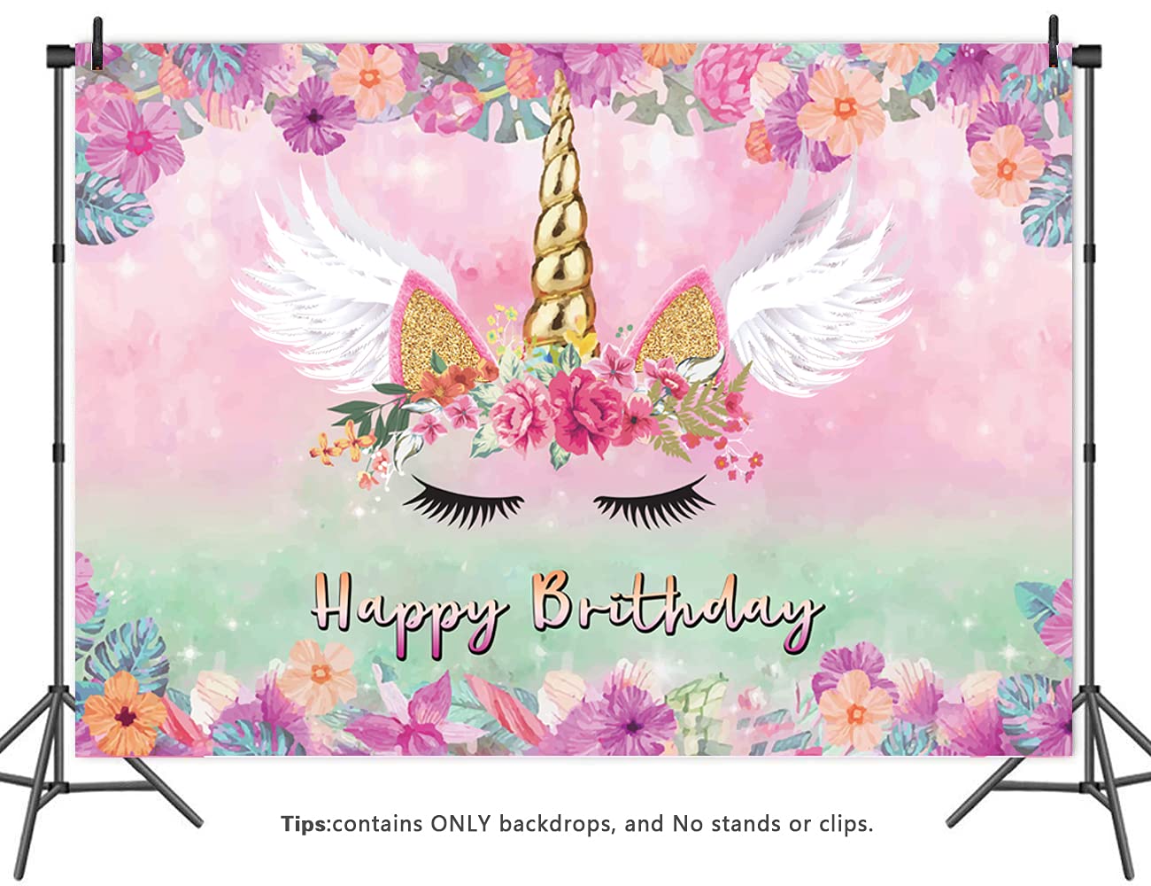 LTLYH 7x5FT Unicorn Birthday Backdrop Unicorn Birthday Decorations for Girls Unicorn Photo Backdrop Unicorn Banner Supplies Studio Props A054