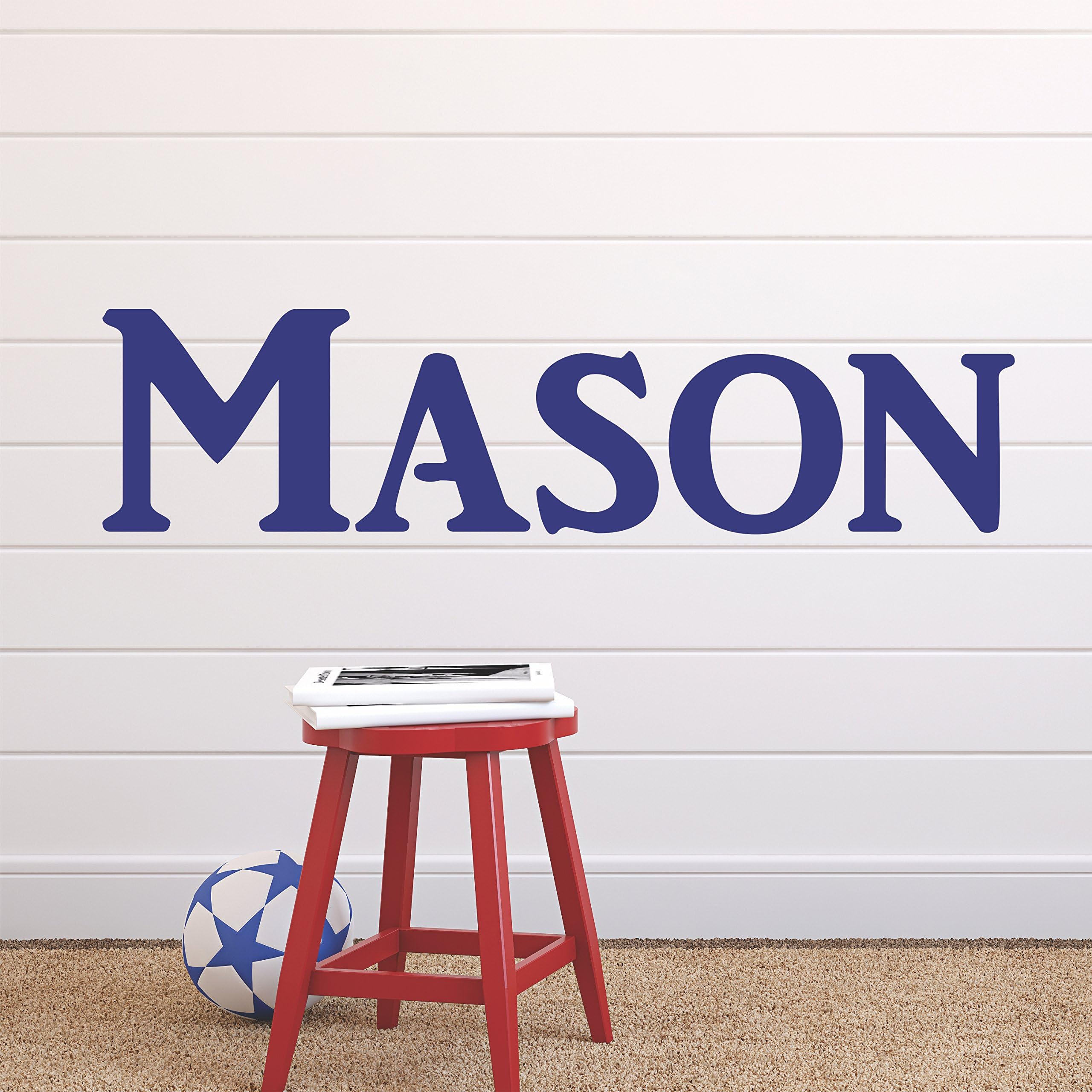 Boys Nursery Personalized Custom Name Vinyl Wall Art Decal Sticker 45" W, Boy Name Decal, Boys Name, Nursery Name, Boys Name Decor Wall Decals, Boy's Bedroom Decor, Plus Free 12" Hello Door Decal