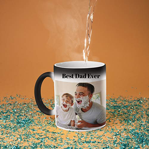 Personalized Magic Mug - Custom Color Changing Mug | 11 oz Personalized Coffee Mug with Photo, Picture - Heat Sensitive Custom Coffee Mug | Color Changing Cups, Tazas Magicas Personalizadas