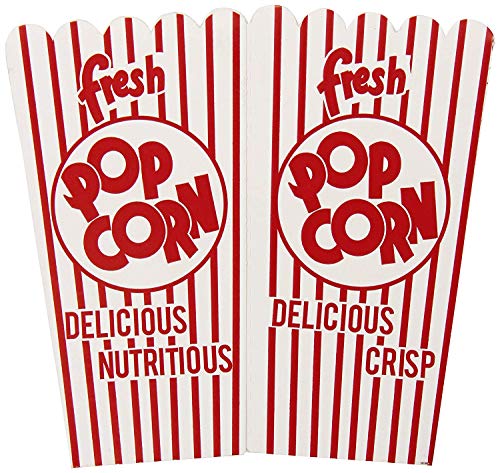 44e Open Top Popcorn Boxes (Pack of 50ct) & Vikan Remco 63004 Color-Coded Plastic Hand Scoop - BPA-Free Food-Safe Kitchen Utensils, Restaurant and Food Service Supplies, 16 oz, Red