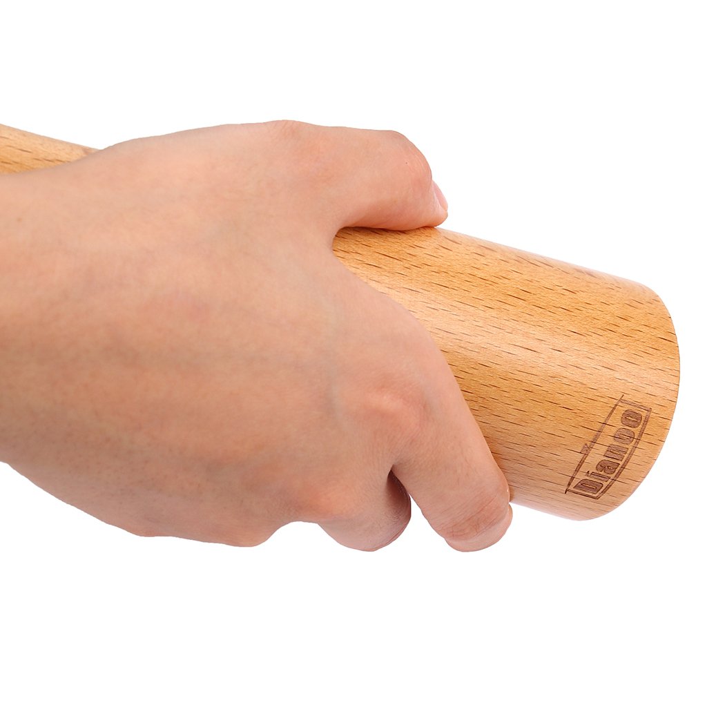 2PCS Dianoo Wood Pepper Grinder Salt And Pepper Mill Set Wooden Adjustable Shakers with Ceramic Core 8 Inch And 10 Inch