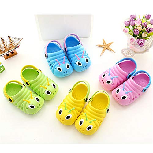 TMEOG Baby Sandals, Boys Girls Sandals Clogs Cute Caterpillar Slip On Lightweight Kid's Beach Slipper (Fruit Green, 2_years)