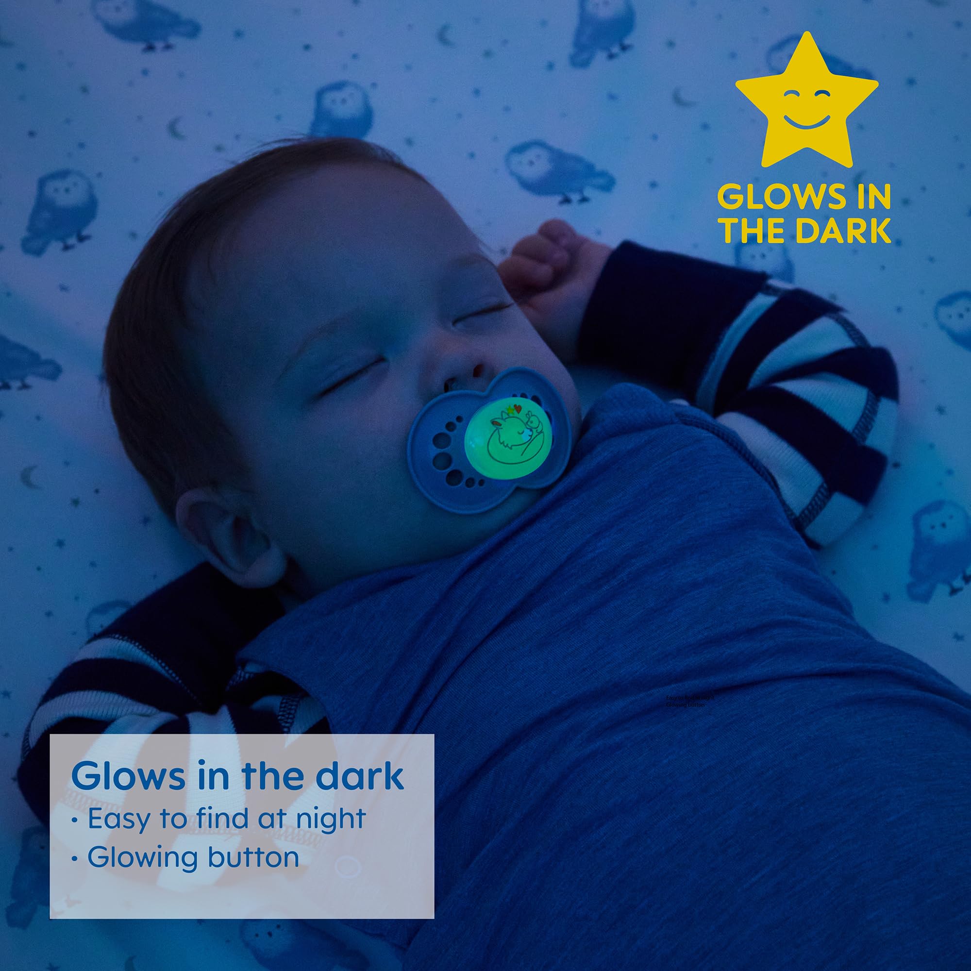MAM Original Day & Night Baby Pacifier, Nipple Shape Helps Promote Healthy Oral Development, Glows in The Dark, 3 Pack, 6-16 Months, Boy,3 Count (Pack of 1)