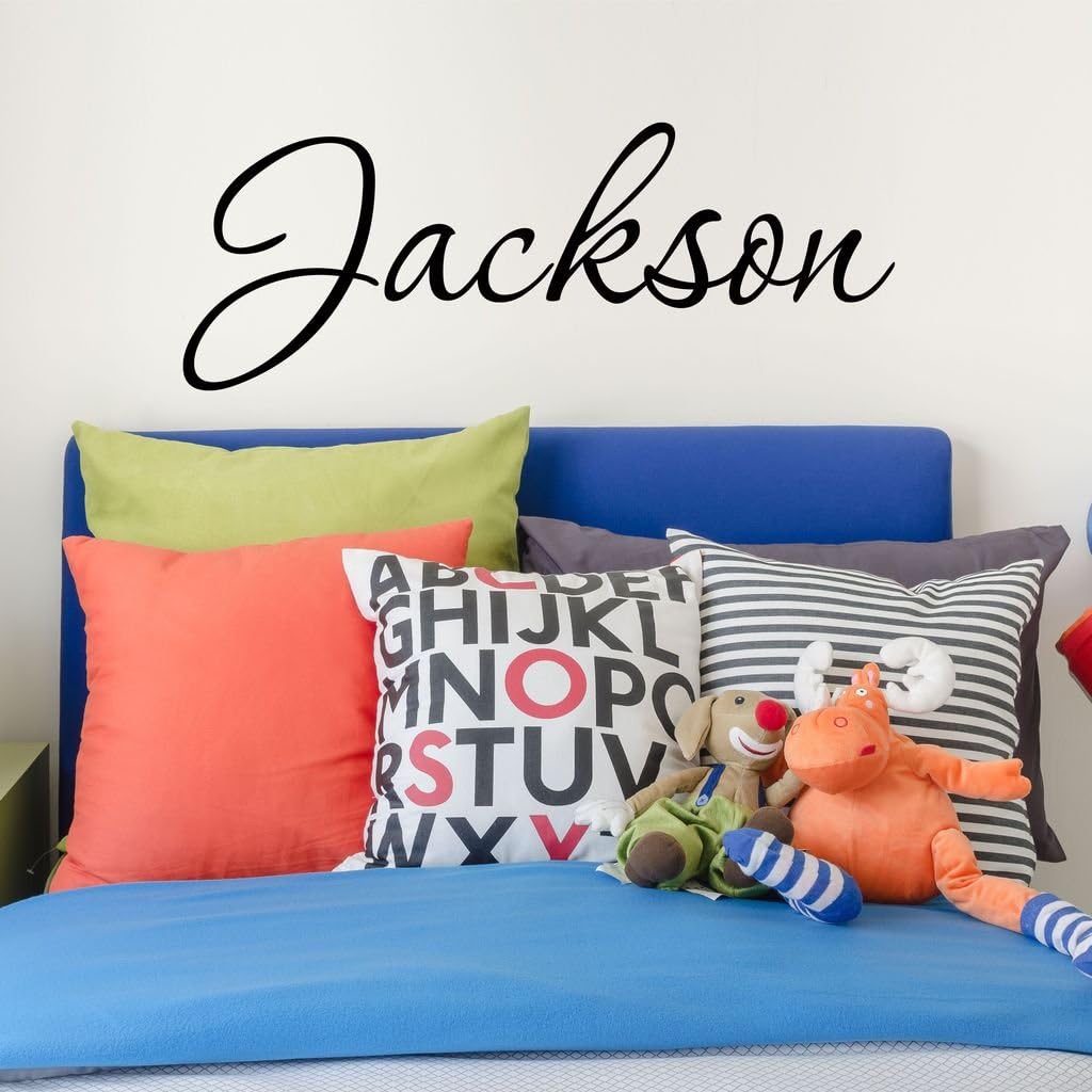 Boys Nursery Personalized Custom Name Vinyl Wall Art Decal Sticker 36" W, Boy Name Decal, Boys Name, Nursery Name, Boys Name Decor Wall Decals, Boy's Bedroom Decor, Plus Free 12" Hello Door Decal