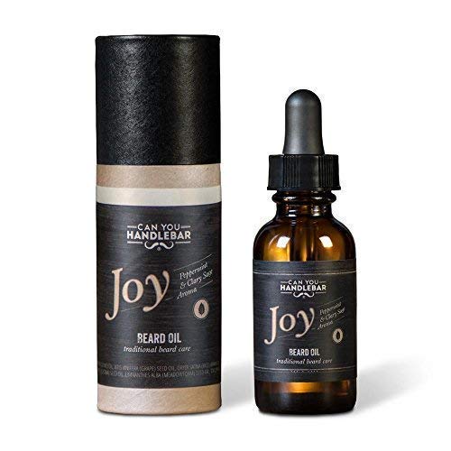 CanYouHandlebar Beard Oil for Men, Natural Beard Care Conditioner Moisturizer Softener Grooming Product, Peppermint and Clary Sage Scent, 1oz Dropper Bottle