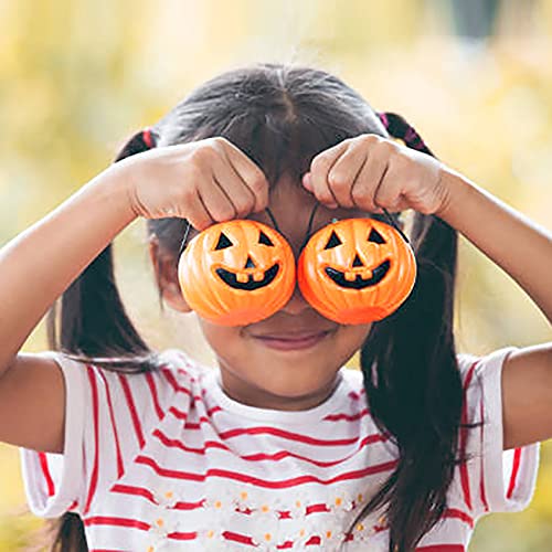 24 Mini Pumpkin Trick or Treat Buckets Bulk Halloween Candy Holders Container for Kids, Halloween Goodie Bags, by 4E's Novelty