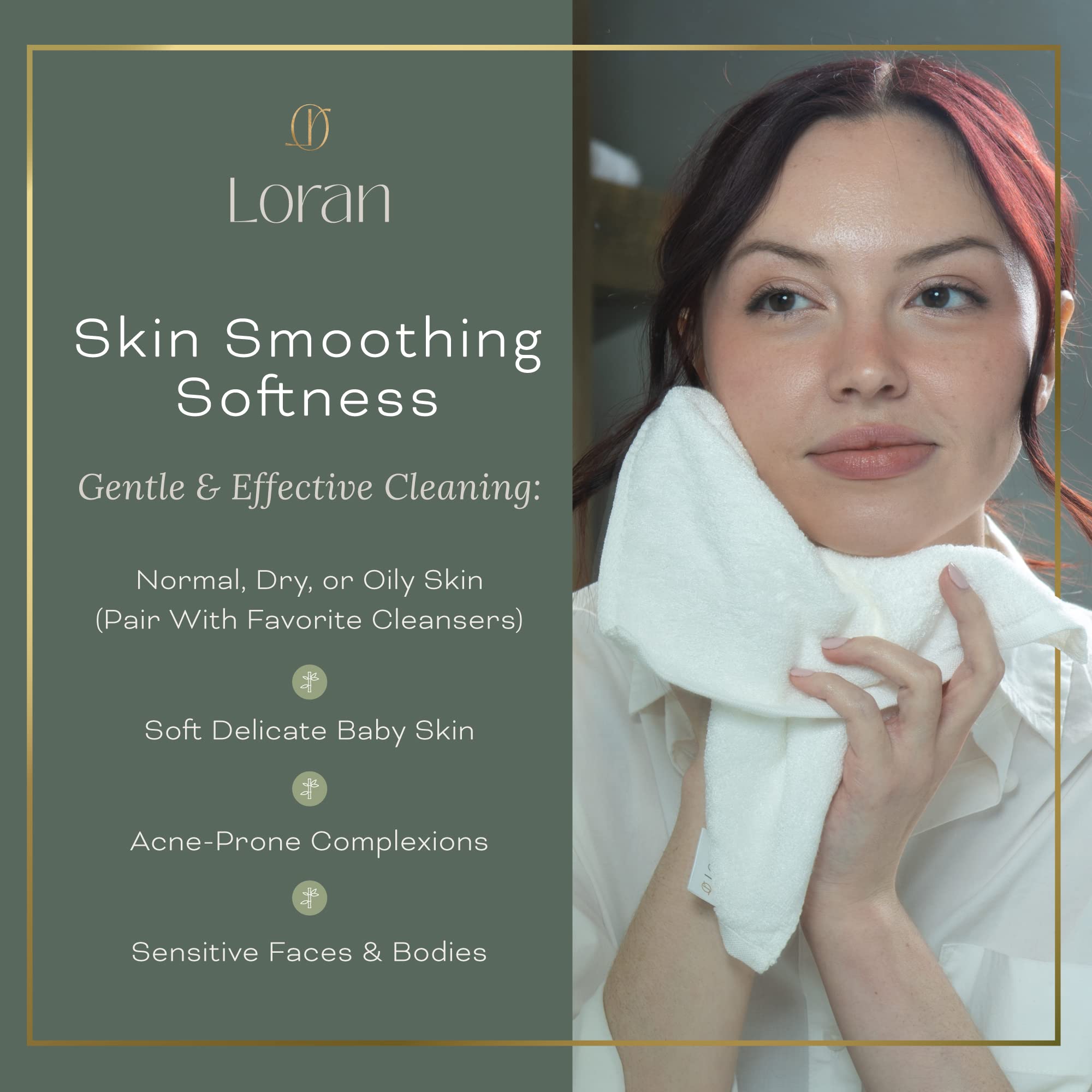 White Washcloths Set of 6 Soft Facial Cloths 10β x 10β 100% Viscose Derived from Bamboo Spa-Like Feel Silky Face Cloth for Skin Cleansing
