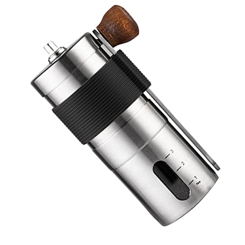 Adjustable Stainless Steel Manual Coffee Grinder, Portable Conical Burr Grinder for Home, Office, and Camping