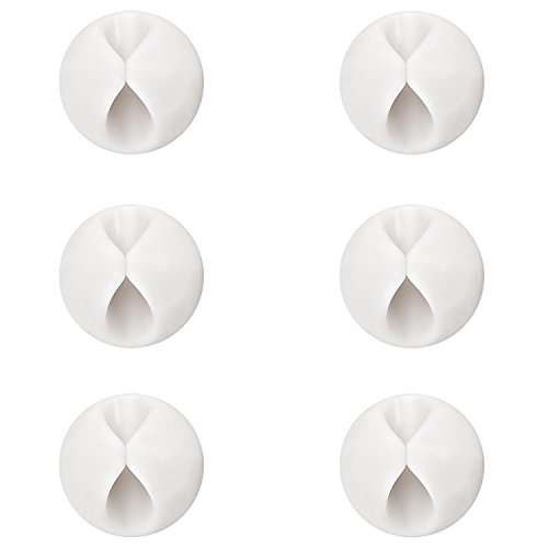 Convenient Cable Clips β Sticky, Compact Cable Holders for Cord Organization β Cord Keepers with 3M Strong Adhesive Backing for Organizing Power Cables, Phone Chargers, USB Cables & More β 6 Pack