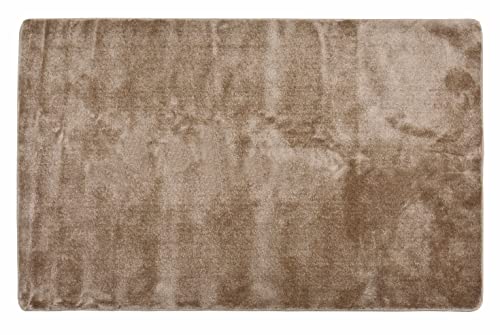 Euro Collection Solid Color Area Rug Rugs Slip Skid Resistant Rubber Backing Machine Washable More Color Options (Beige, 3'3" x 4'11")