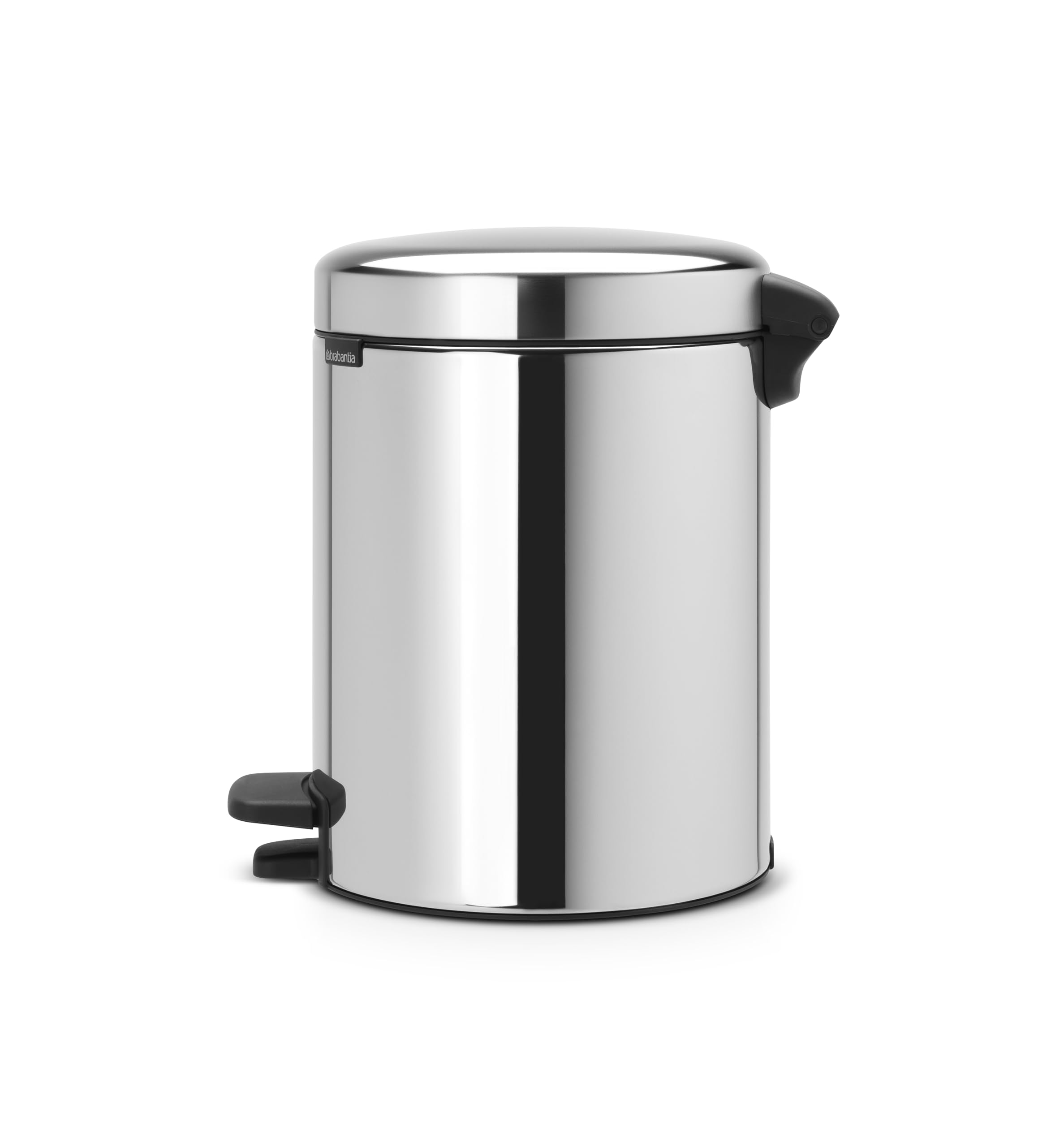 Brabantia New Icon Step Trash Can (1.3 Gal/Brilliant Steel) Soft Closing Kitchen Garbage/Recycling Can with Removable Bucket