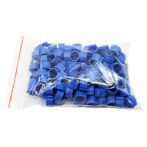 N / A 100 pcs 8mm Foot Ring Bands Bird Clip on Leg Rings for Pigeon Dove Chicks Bantam Quail Lovebirds Finch Small Poultry Chicken (Blue)