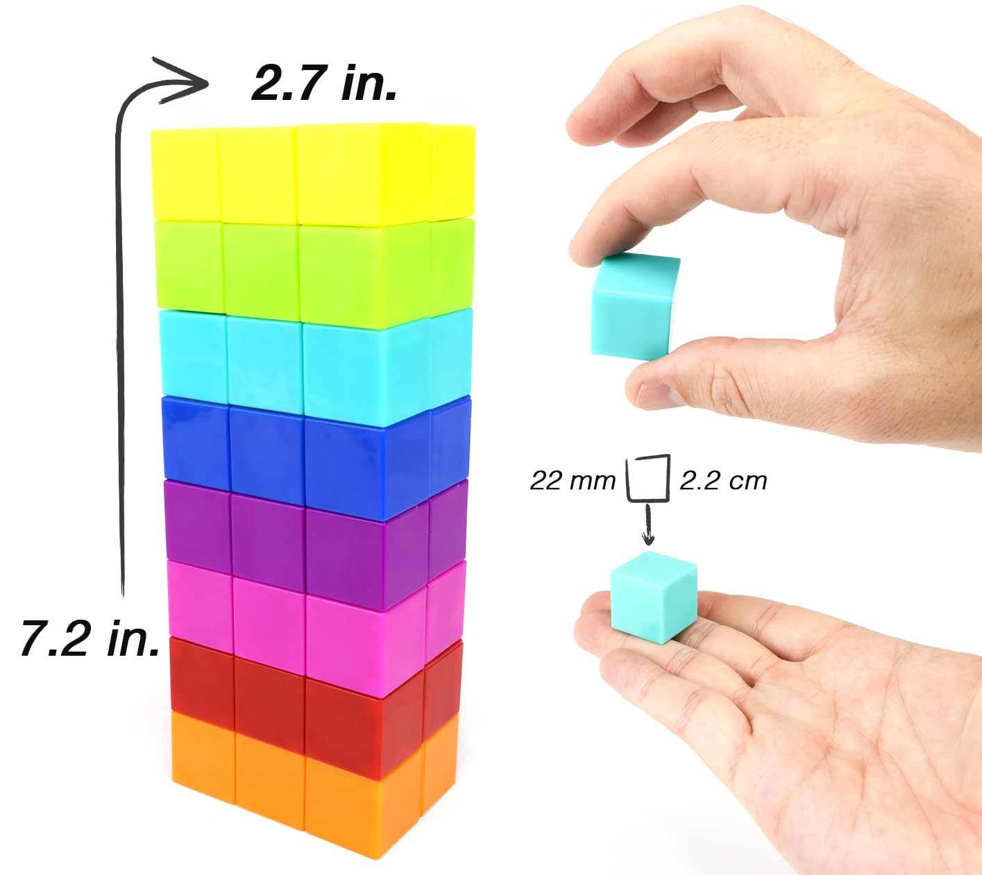 BrainSpark Digit Blocks 48 Pieces Black White and Grey Magnetic Cubes Building Set, Magnetic Blocks for Kids
