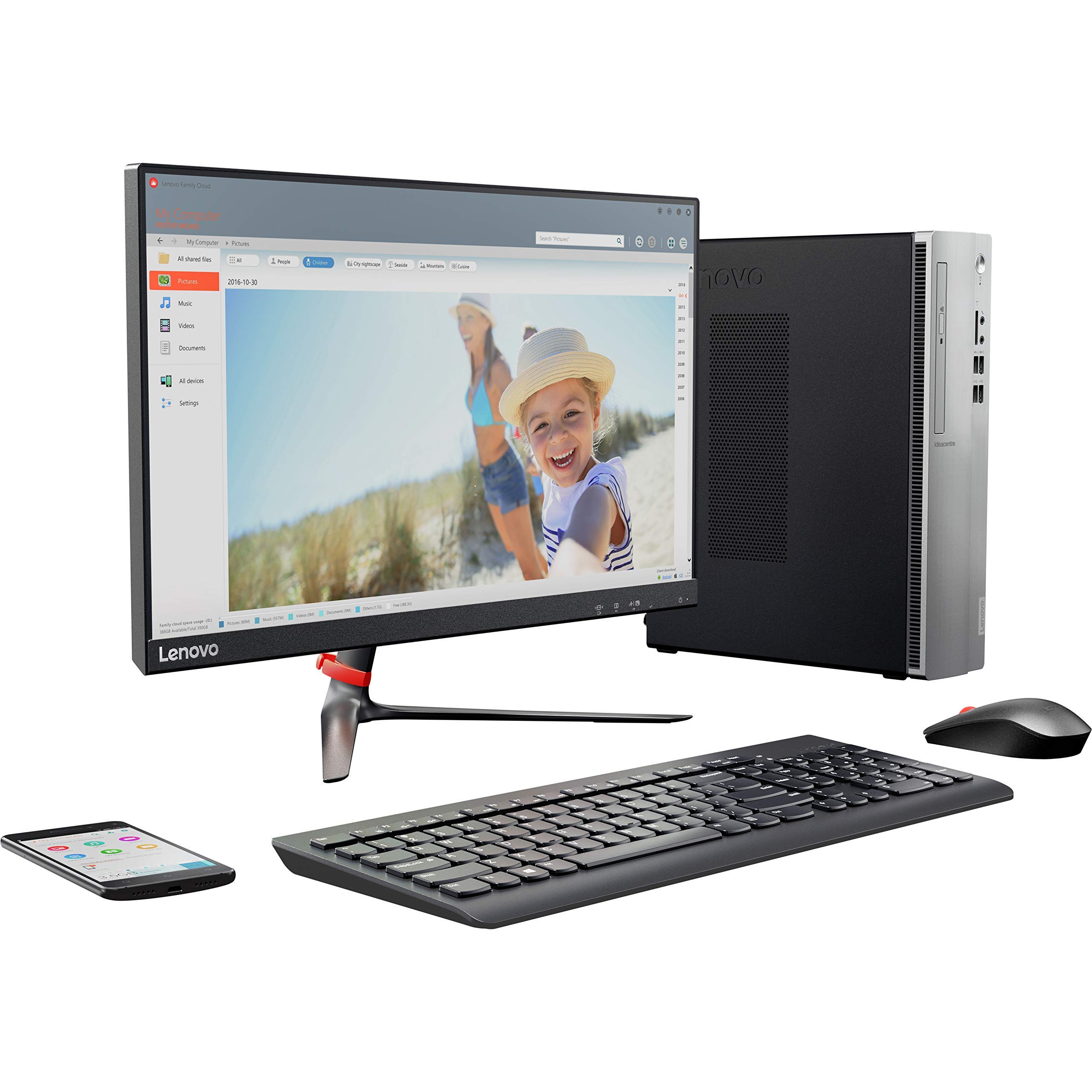 Lenovo IdeaCentre 310S-08ASR 90G90068US Desktop Computer - AMD A-Series A9-9425 3.10 GHz - 4 GB RAM DDR4 SDRAM - 1 TB HDD - Small Form Factor - Windows 10 Home 64-bit - DVD-Writer (Renewed)