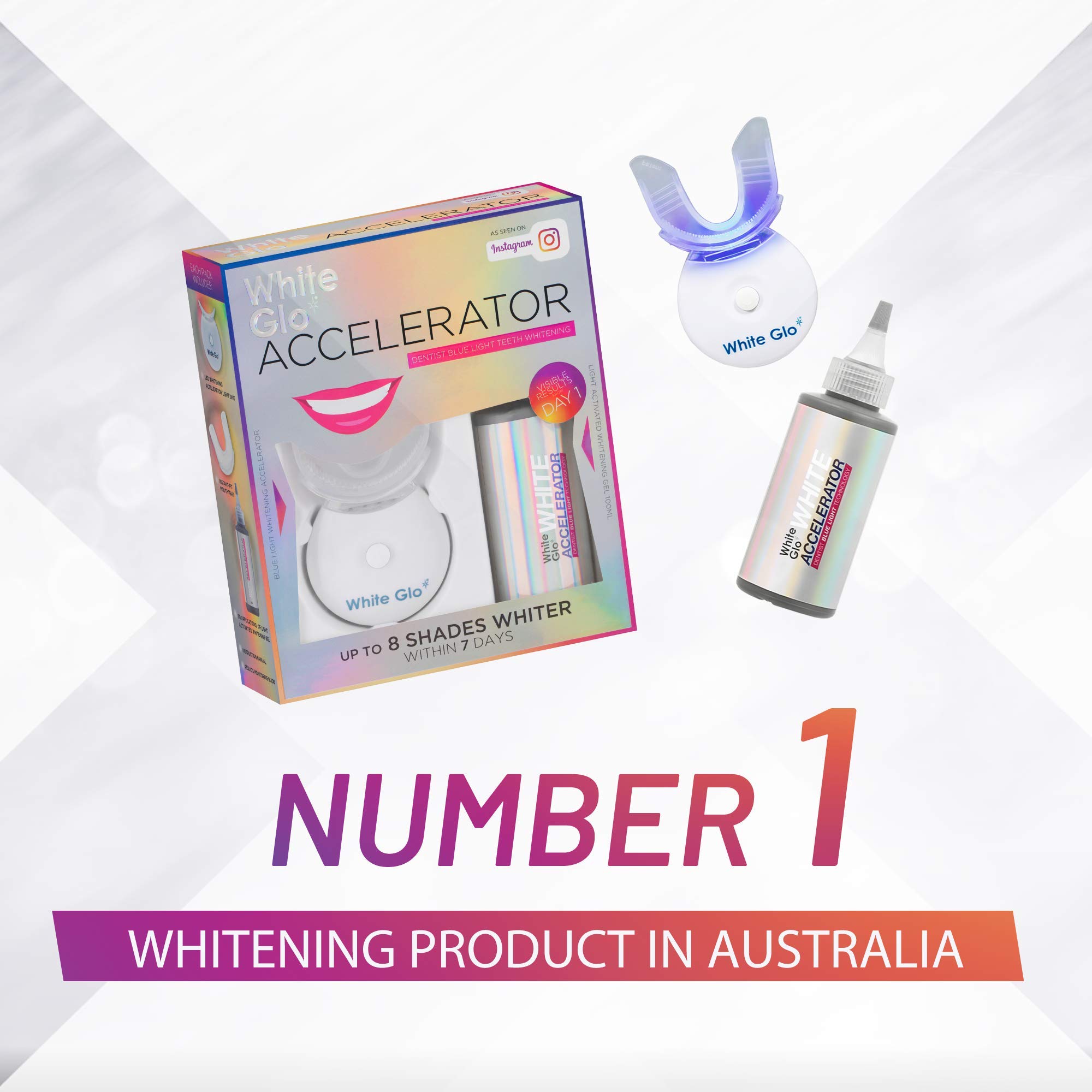 White Glo Accelerator Teeth Whitening Refill Gel for Sensitive Teeth and Gums, 3 Months of Professional Treatment, Carbamide Peroxide, Papaya, Pineapple Enzyme for Best Teeth Whitening Results - 3.4oz