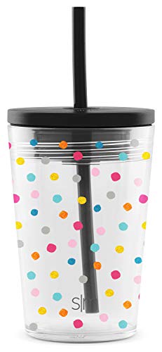 Simple Modern Toddler Cup Plastic BPA-Free Tritan Tumbler with Silicone Straw Lid | Reusable and Durable for Kids, Boys, Girls | Classic Collection | 12oz, Polka Play