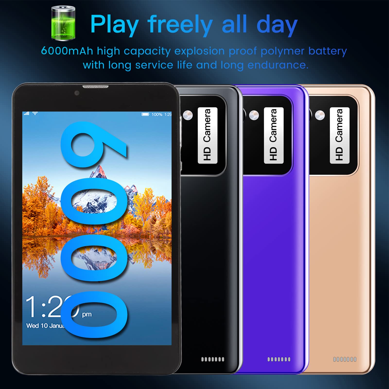 32GB Tablet, 4GB 32GB Dual SIM Dual Standby 7 Inch IPS HD Tablet for Game US Plug