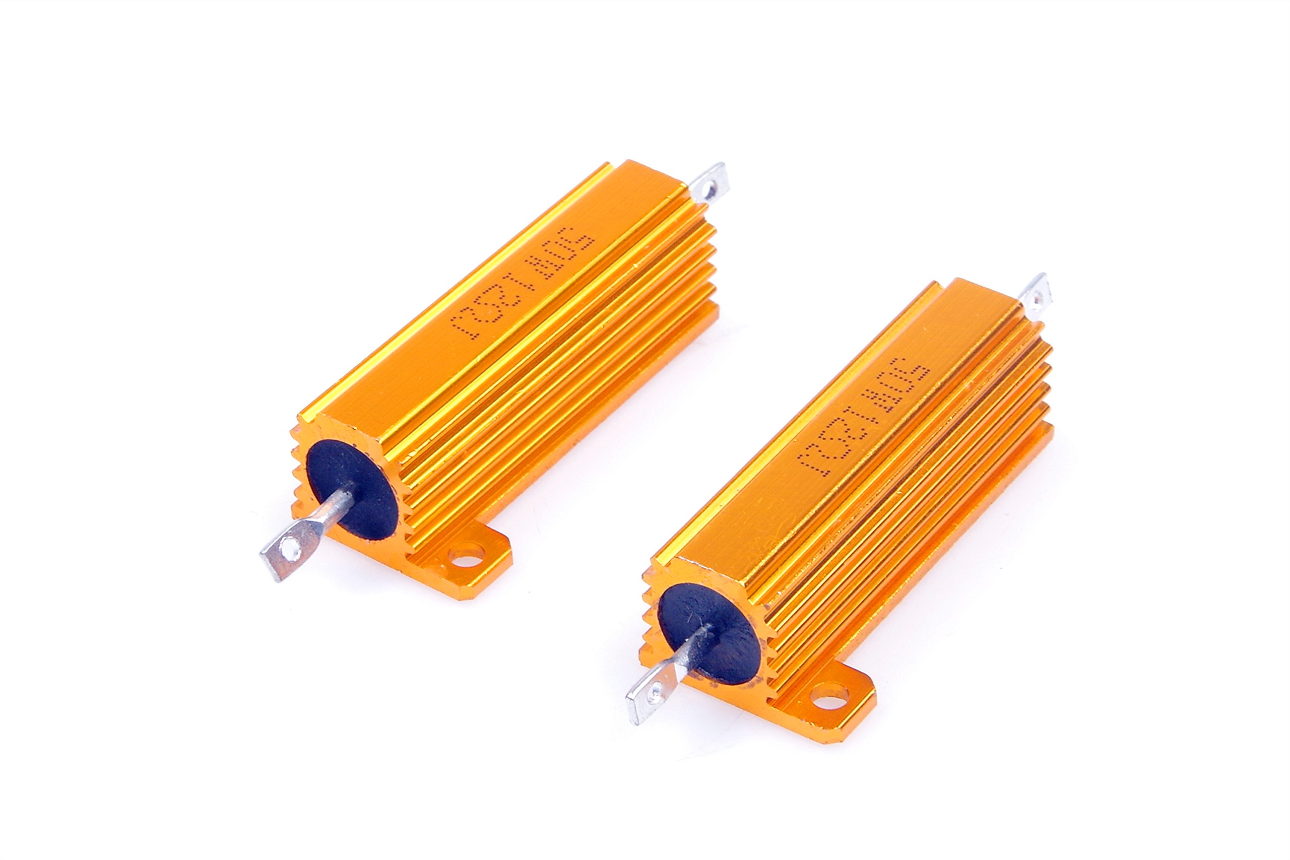 LM YN 50 Watt 12 Ohm 5% Wirewound Resistor Electronic Aluminium Shell Resistors Gold (Pack of 2)