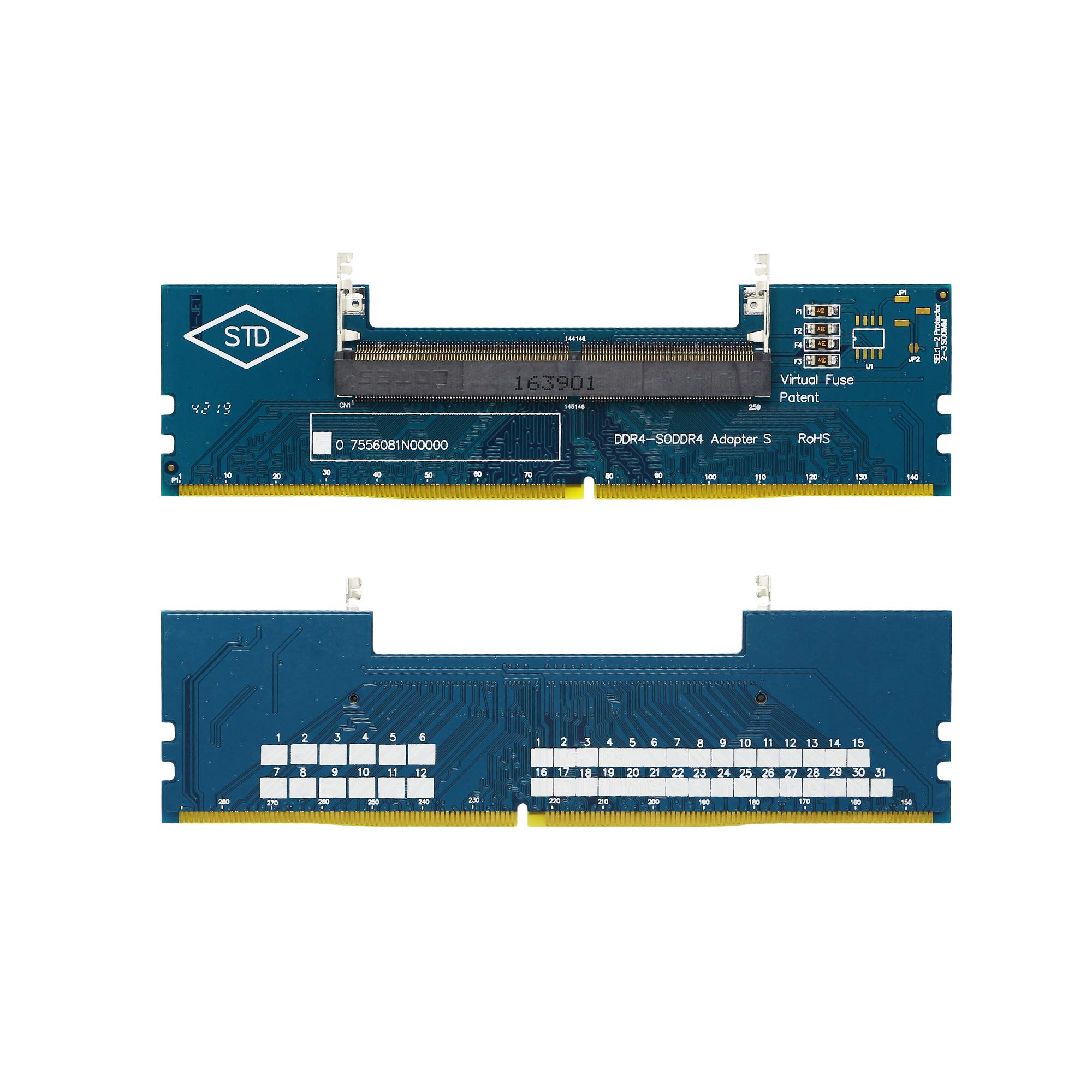 SinLoon Laptop DDR4 RAM to Desktop PC RAM Adapter Card SO DIMM to DDR4 Converters DDR4 Laptop SO-DIMM to Desktop DIMM Memory RAM Connector Adapter (DDR4)