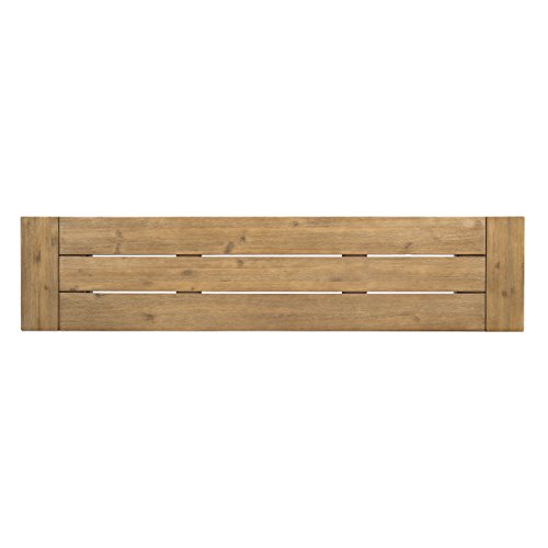 Christopher Knight Home Bettina Outdoor Acacia Wood Dining Bench with Brushed Mahogany Legs, Brushed Grey / Brushed Mahogany