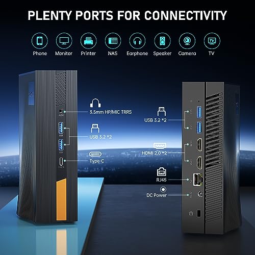 ACEMAGIC Mini PC Intel i7-11800H(8C/16T up to 4.6GHz) 16GB DDR4 512GB SSD, Mini Desktop Computers Support 4K Triple Display/USB3.2/Type C/HDMI/WiFi6/BT5.2, Mini Gaming PC for Office,Business,Home