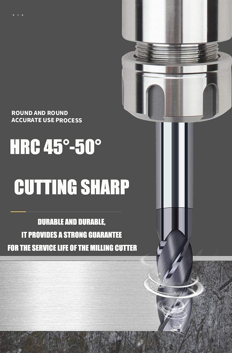 8pcs 2-12mm CNC Square Nose End Mills,Carbide Tungsten Steel 4 Fultes Milling Cutter, Router Bits Rotary Bits Tool Straight Shank 2-12mm