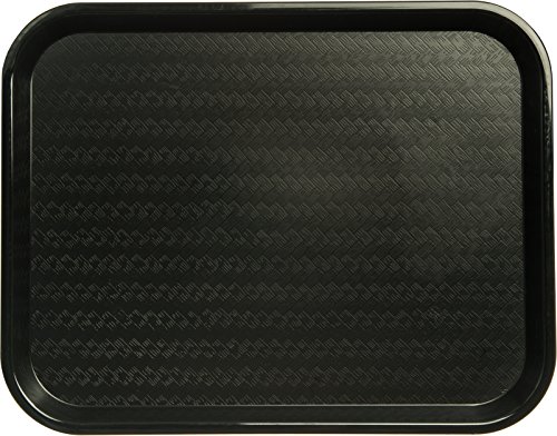 Carlisle FoodService Products Cafe Plastic Fast Food Tray, 14" x 18", Black, (Pack of 12)