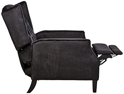 Christopher Knight Home Diana Wingback Recliner, Black + Dark Brown