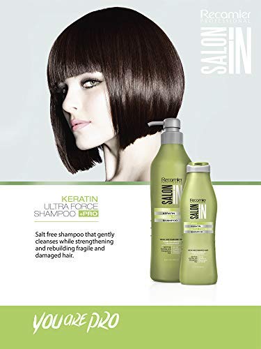 Recamier Professional Salon In +Pro Keratin Ultra Force Hair Shampoo 10.1 - Champu Keratina para el Cabello Debil y Maltratado