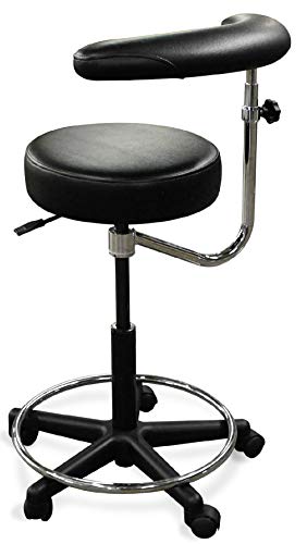 Dentists Unite 155-18 Dental Assistant Stool with Body Arm, Taupe