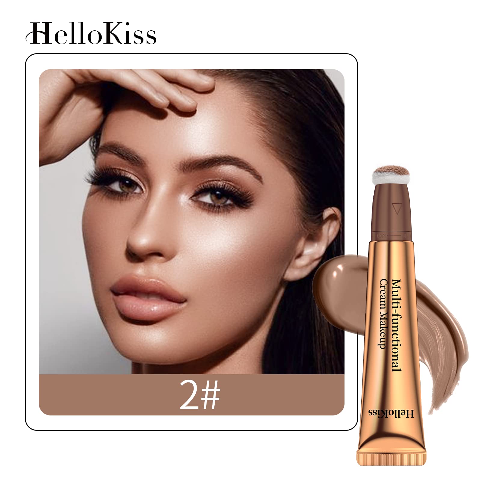 3 Pcs Liquid Contour Beauty Wand Set, Contour & Blush & Highlighter Stick with Cushion Applicator, Attached Easy to Blend, Long Lasting & Smooth Natural Matte Finish (#02#03#05)