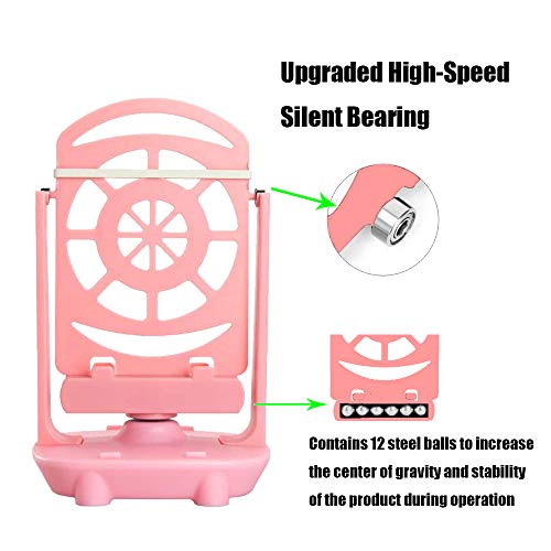 Phone Swing Step Counter Pedometer Compatible with Pokemon Go Poke Ball Plus Cellphone Accessories with USB Cable High Silent Version for Walking (Support 2 Phones Under 7.2 Inch), Pink