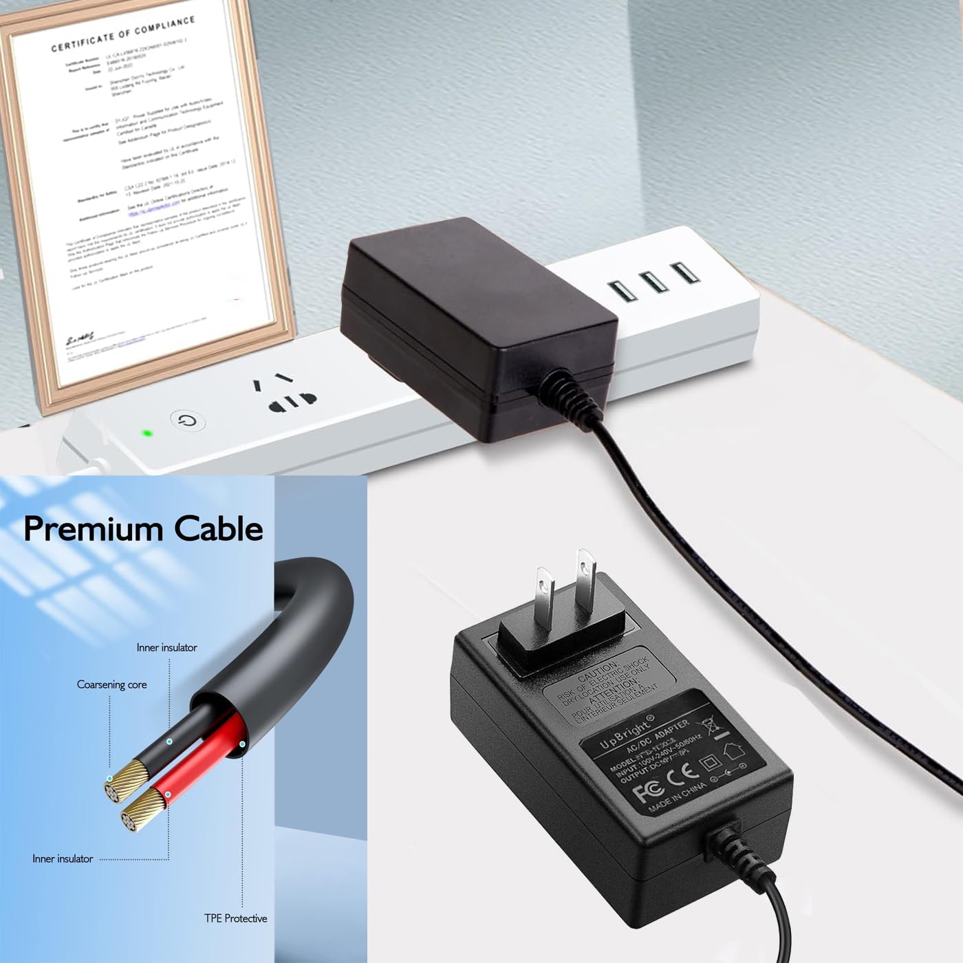 UpBright 21V AC/DC Adapter Compatible with Smith & Nephew Renasys Go REF 66801244 66801496 66800164 Negative Pressure Wound Therapy 66801558 66800161 66800696 DTM36-21-3A5SN 1.71A Power Supply Charger