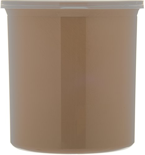 Carlisle FoodService Products Round Storage Container with Lid, 1.2 Quart Crock, Beige