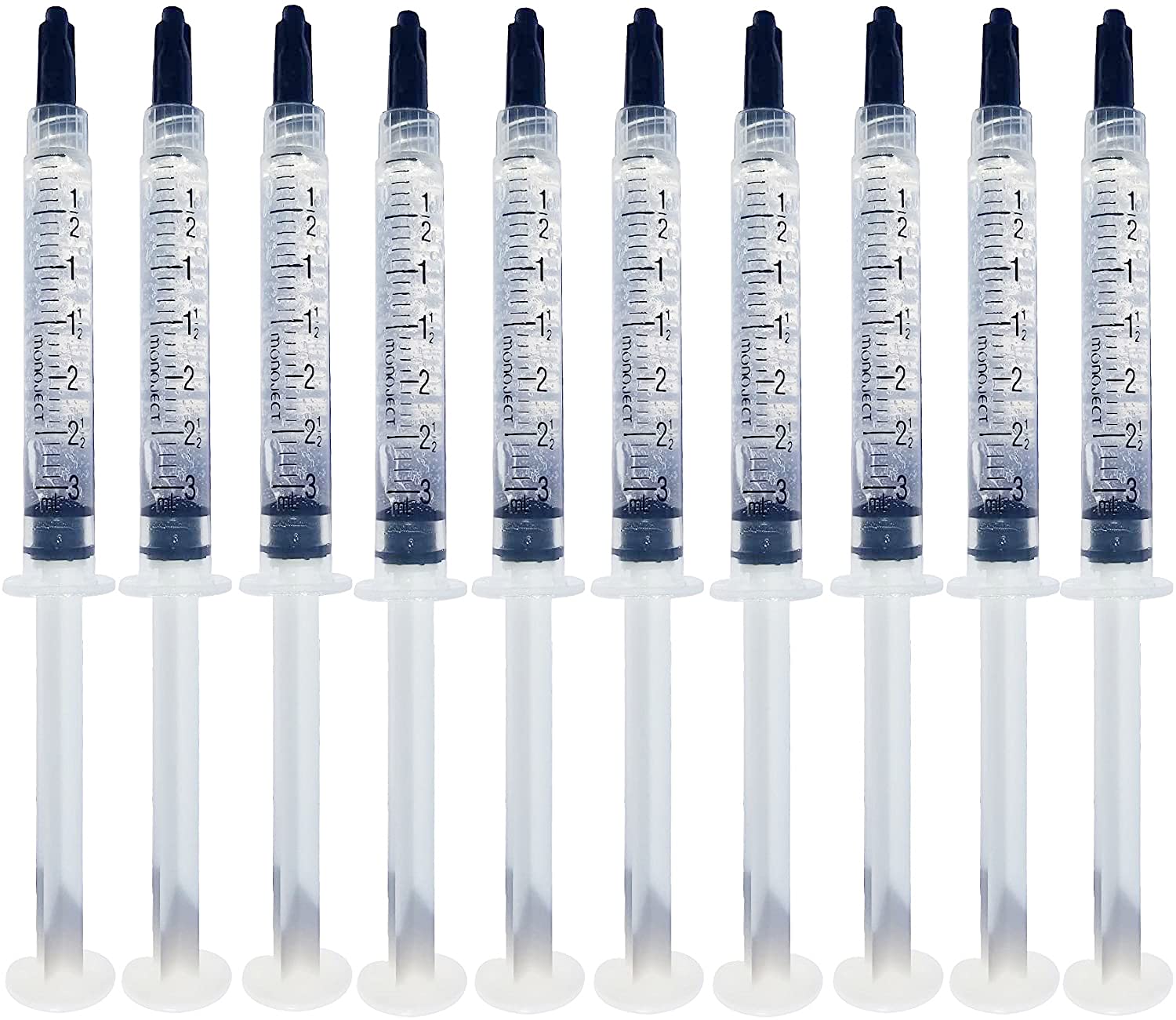 Bright White Smiles - Teeth Whitening Gel Refill Kit - 10 Tubes 44% Carbamide Peroxide Tooth Whitener Formula