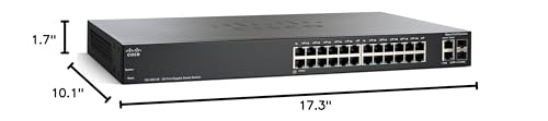 Cisco SG200-26 Gigabit Ethernet Smart Switch with 24 10/100/1000 Ports and 2 Combo Mini-GBIC Ports (SLM2024T-NA) (Renewed)