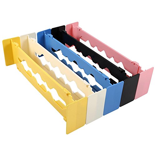 idalinya Drawer Divider Plastic 5 Colors Adjustable Clapboard Home Kitchen Storage Drawer Units Partition Storage Organizer (#1)