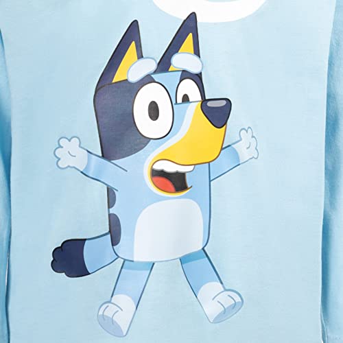 Bluey Bingo Little Boys Girls 3 Pack Long Sleeve Graphic T-Shirt Orange/Blue/Gray 7-8