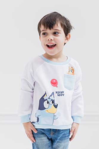 Bluey Bingo Toddler Boys Fleece Pullover Hoodie and Sweatshirt Blue/White 5T