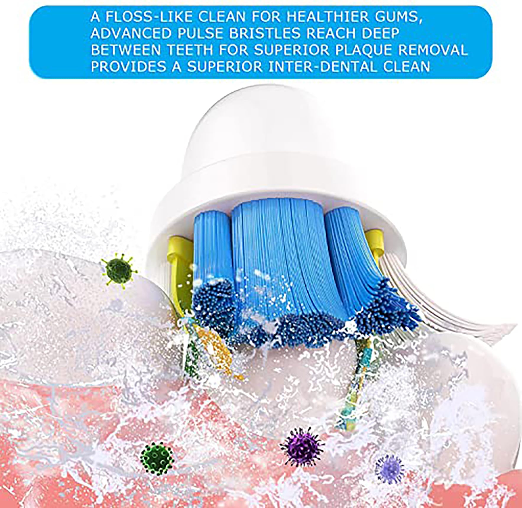 Schallcare Replacement Brush Heads Compatible with Oral B Braun Electric Toothbrush - Floss Toothbrush Head Fit for Oral B Pro 1000 Genius Smart Series (12 Pack)