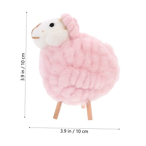 Abaodam Little Sheep Ornament Plushie Mini Dolls Desktop Fluffy Sheep Mini Sheep Statue Xmas Sheep Ornament Desktop Sheep Doll Felt Sheep Doll Crafts Christmas Sheep Decoration