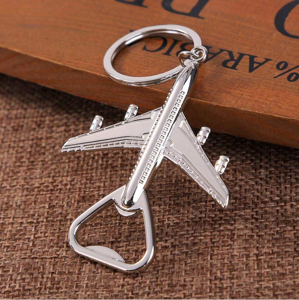 50pcs Silver Airplane Bottle Opener Aircraft keyring For Wedding Party Favor