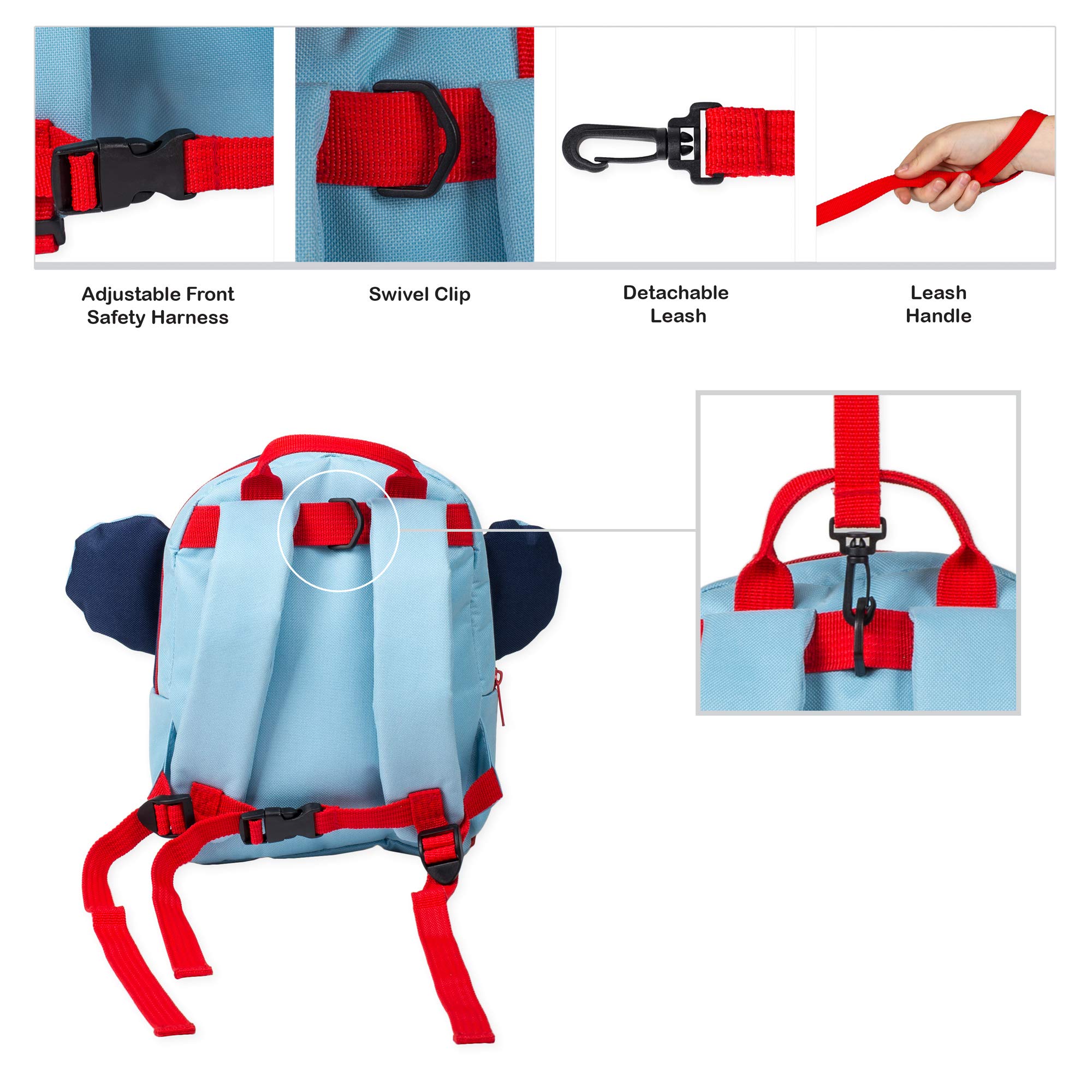 Class Collections Baby Blue Elephant Animal Water Resistant Preschool Backpack
